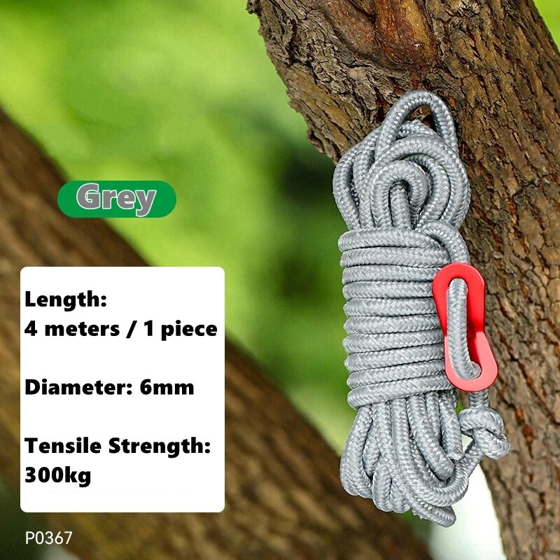 Паракорд Ltralight 6 мм для кемпинга Серый, Grey, 4pcs 16m