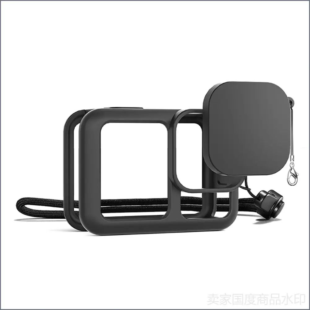 Силиконовый чехол для экшн-камеры GoPro HERO 13, противоударный, с крышкой объектива, ремешком и крышкой аккумулятора