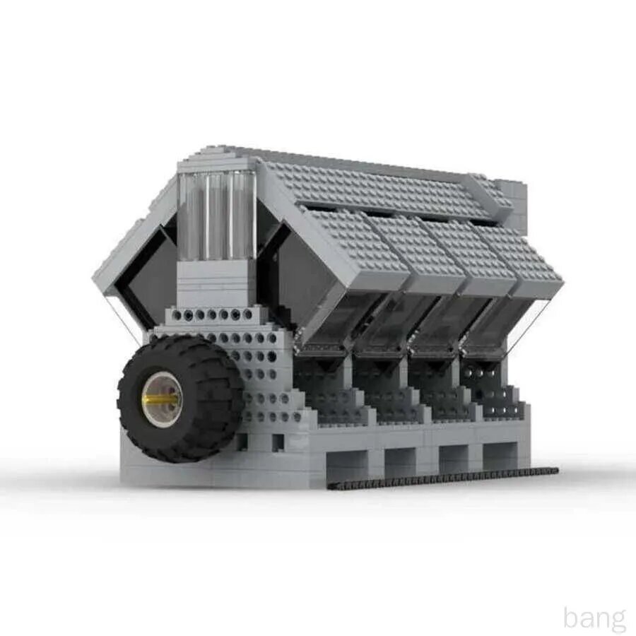 Конструктор из 650 деталей с популярным вакуумным двигателем MOC V8-bang