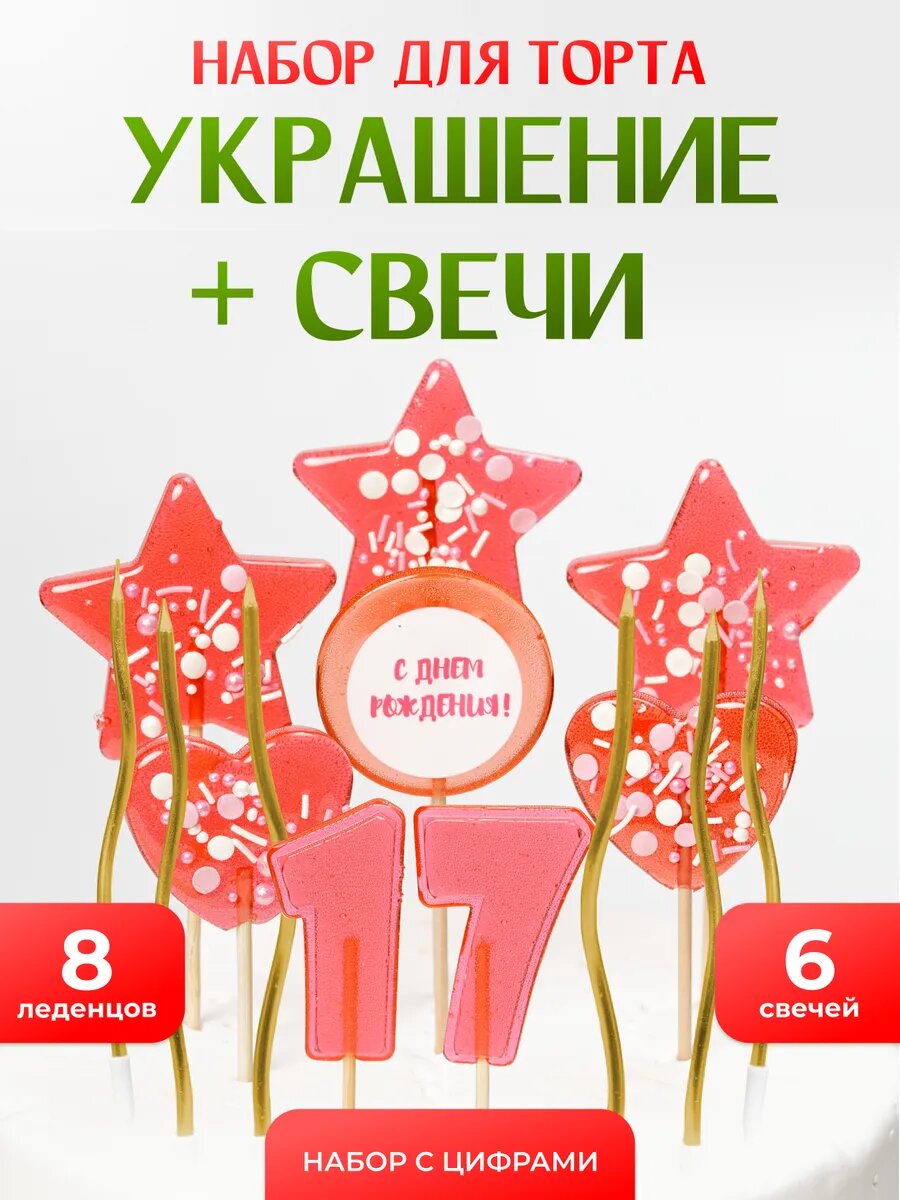 Украшения для торта. Цифра 17