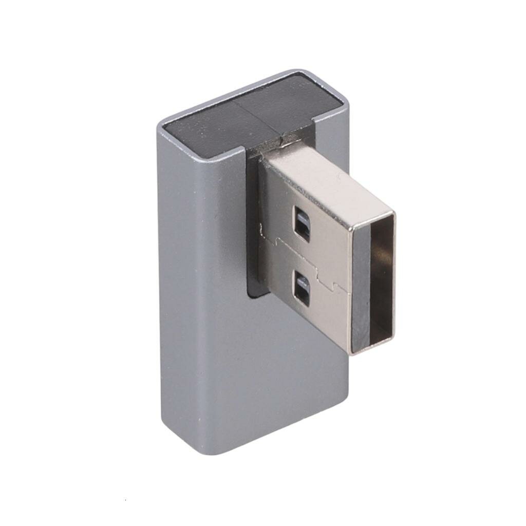 USB 3.0 переходник 90 градусов, Серый - слева