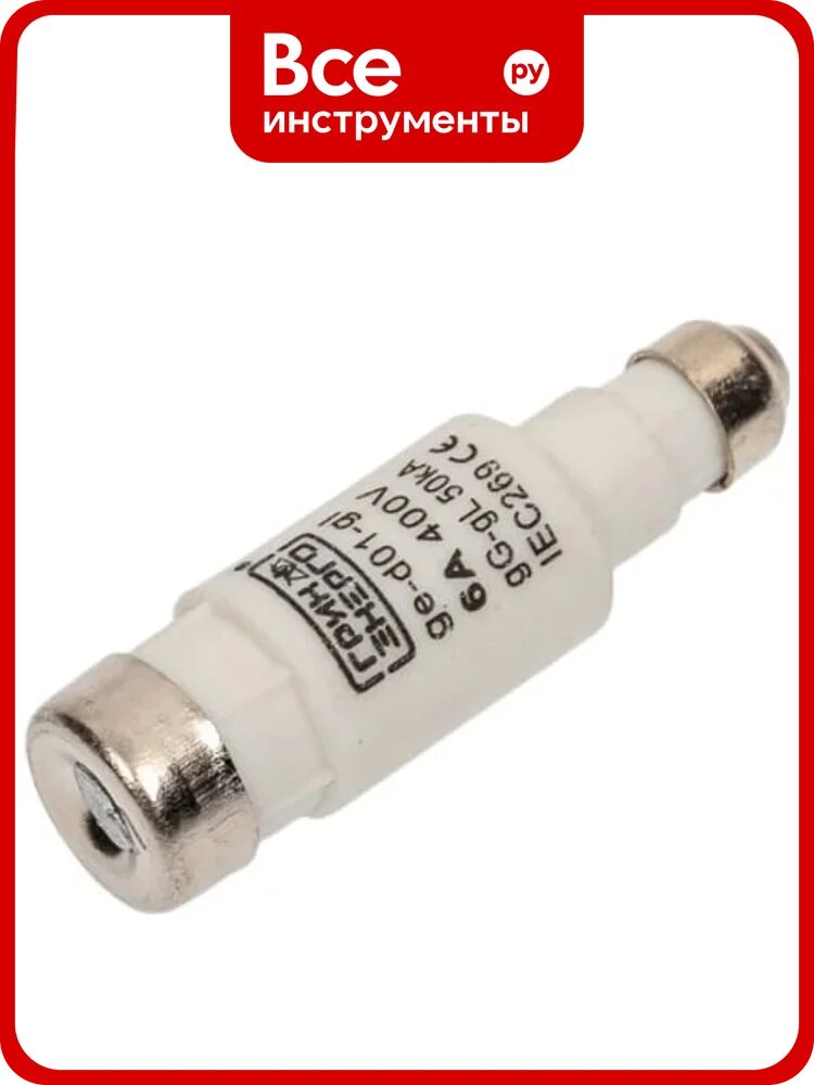 Предохранитель гринэнерго D01 gL/gG 6A 400V (упак. 10 шт) ge-d01-gl-6a-400v-010