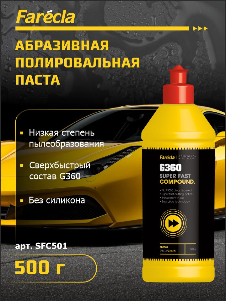 Абразивная полировальная паста для авто FARECLA G360 Super Fast Compound 500г.