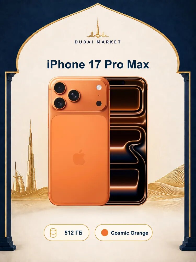 Apple Смартфон iPhone 17 Pro Max - 2 eSIM - Global 12/512 ГБ, eSIM, оранжевый