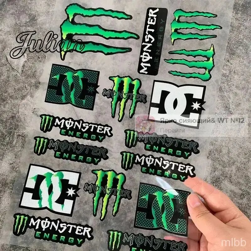 Стикеры Monster Energy Fox для мотоцикла и шлема светоотражающие водонепроницаемые износостойкие наклейки для тюнинга