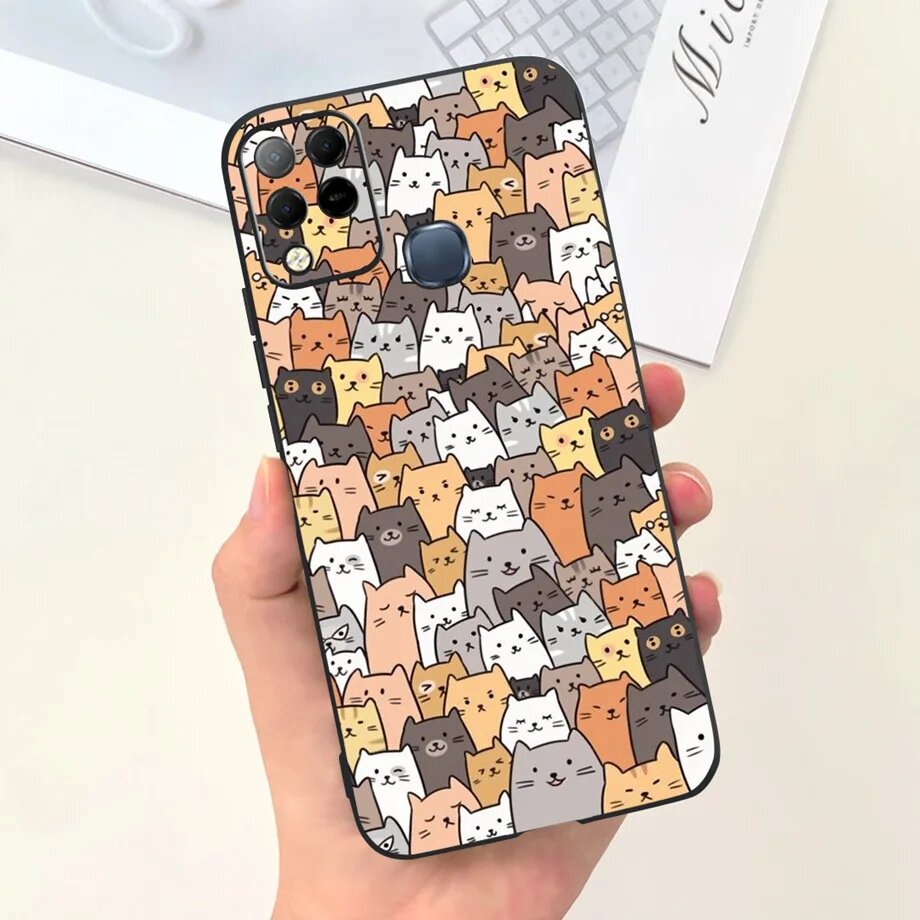 Чехол Infinix Hot 11 G37 X689F, силикон, кошки