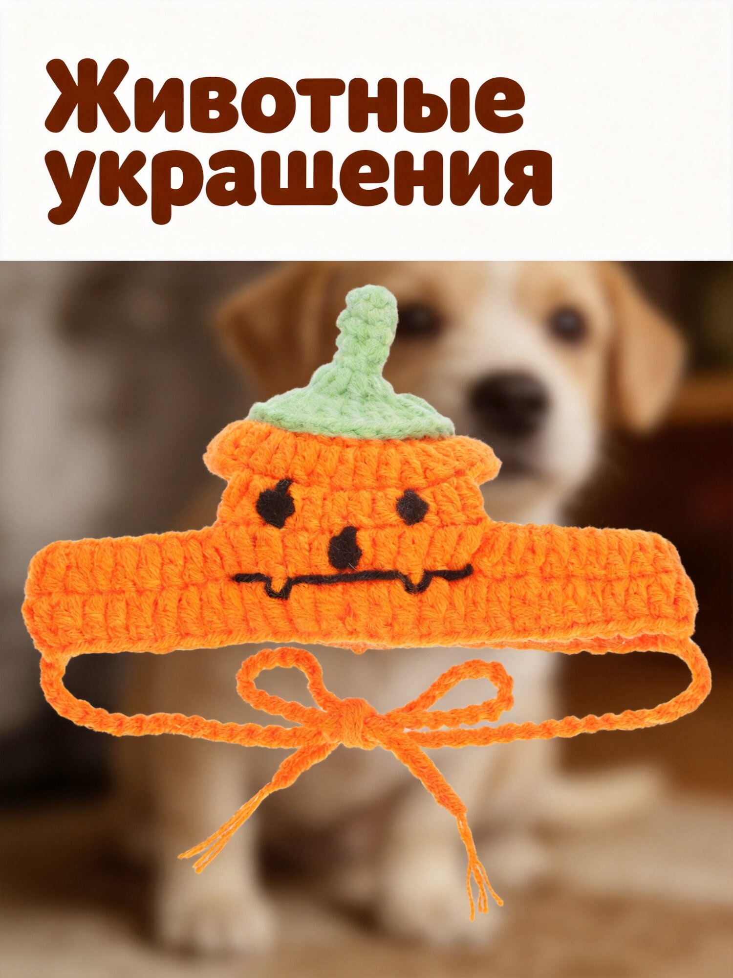 Костюм для питомца на Хэллоуин, ушки кошки и тыква, удобная посадка, 11.00x8.00x8.00 см
