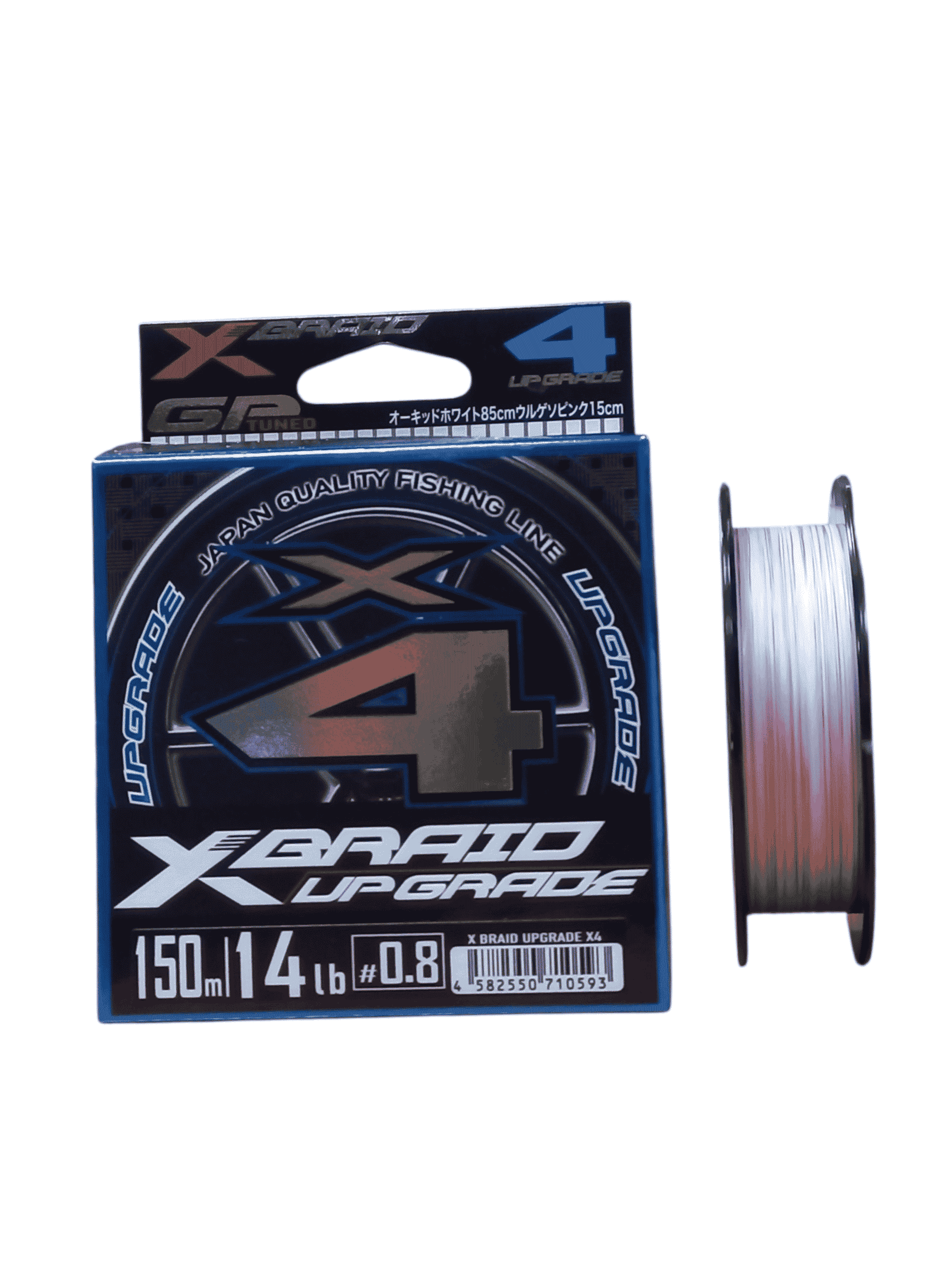 Шнур YGK X-Braid Upgrade X4 150м White Pink #0.8, 0.148мм, 14lb, 6.3кг