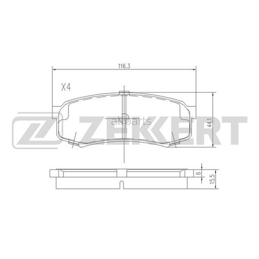 ZEKKERT BS-2240C Колодки торм. диск. задн. (смесь CERAMIC) Lexus GX (J12) 02- RX (U15) 97- Mitsubishi Pajero IV 06-