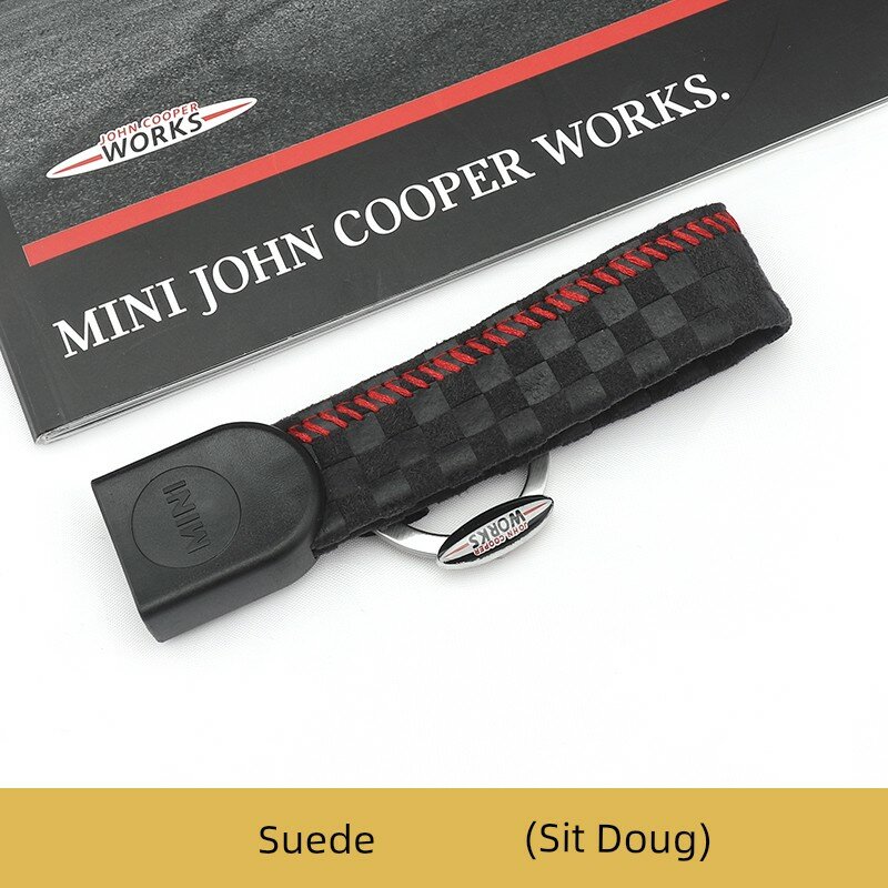 Брелок из меха с клетчатым узором для BMW Mini Cooper F54 F60, элегантный узор