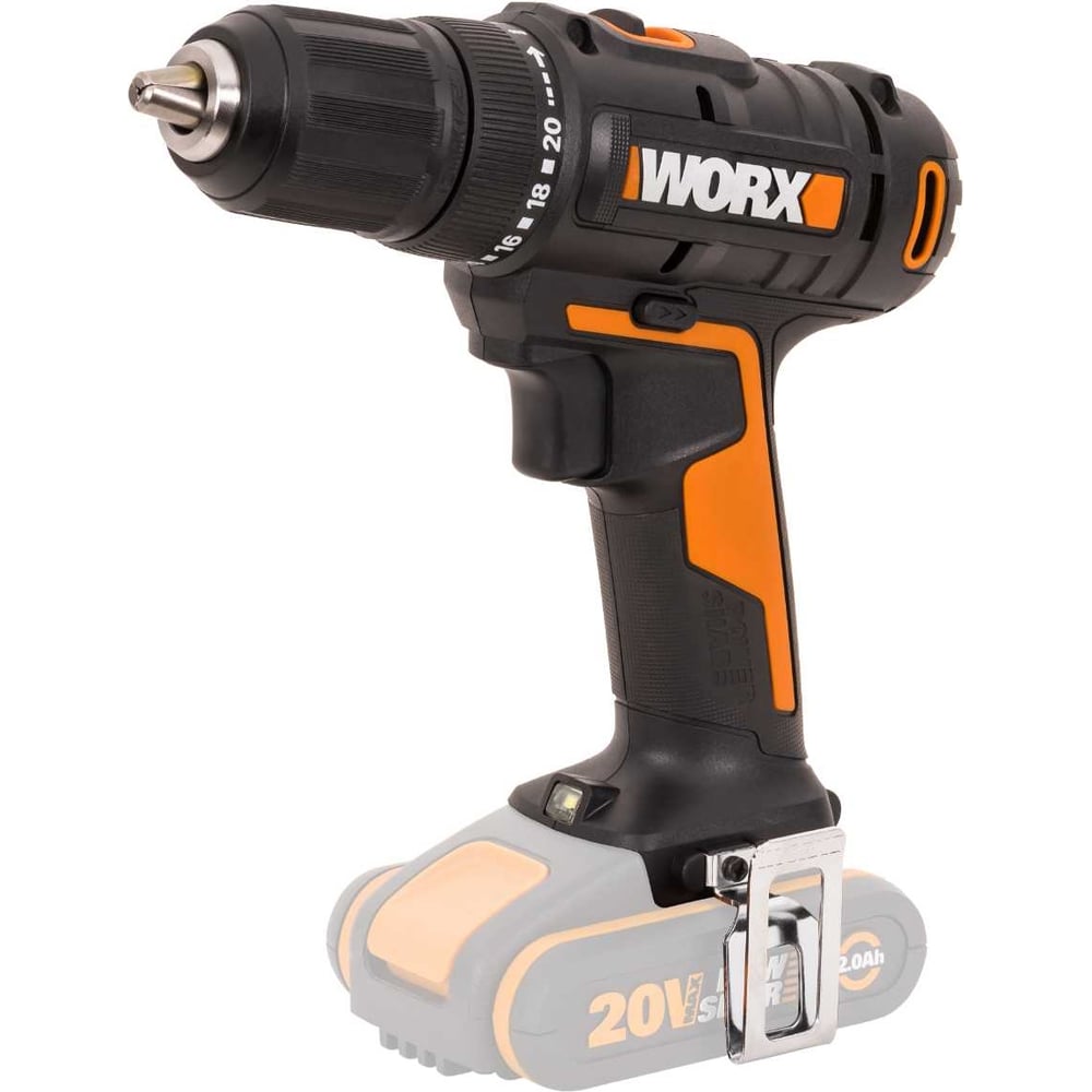 Аккумуляторная дрель-шуруповерт WORX 45Нм, 20В, без АКБ и ЗУ WX108.9