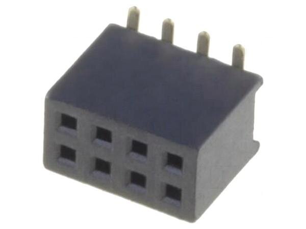 CONNFLY DS1065-05-2*4S8BSXB Гнездо IDC, "мама", PIN 8, прямой, 1.27мм, SMT, 2x4, gold flash, 1А, 1шт