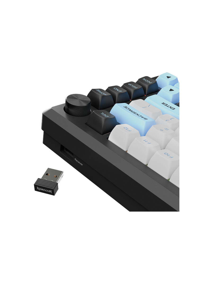Клавиатура беспроводная DEFENDER Redragon Uranus Pro (Уран про) черный, белый (BT/USB, 82 клавиши) (73324)