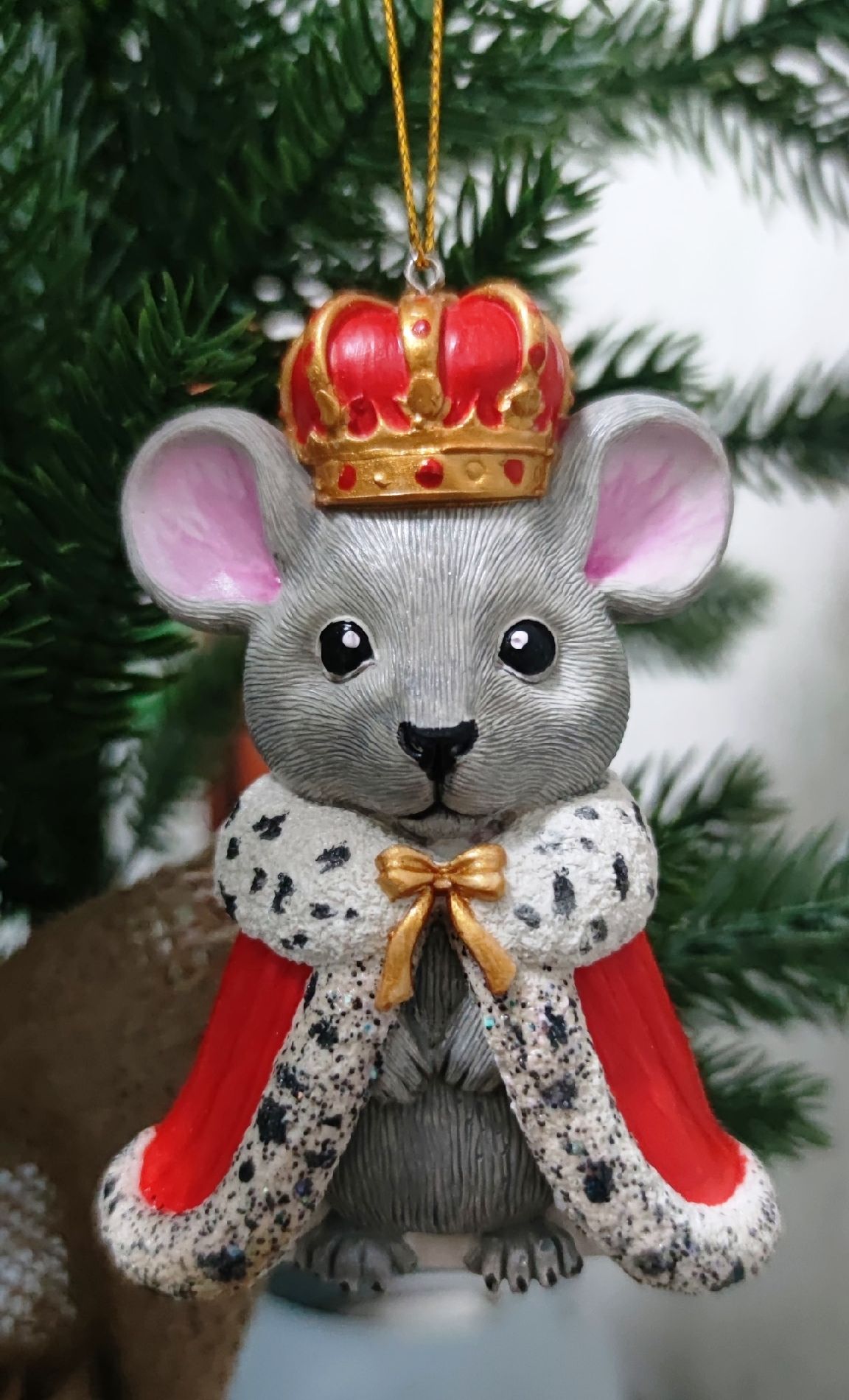 Елочная игрушка "Мышиный король", ручная роспись