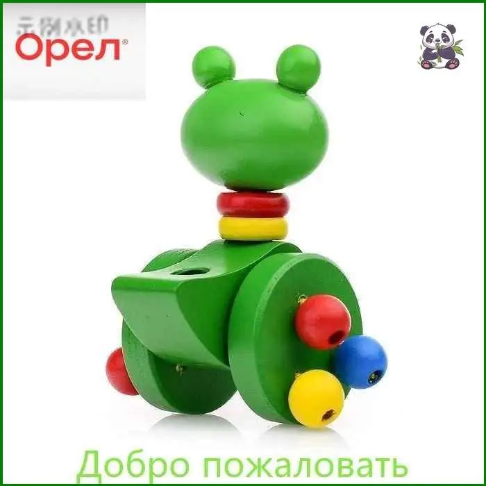 Развивающая игрушка для малышей от 1 года - Каталка детская с ручкой деревянная - Для побуждения интереса к ходьбе
