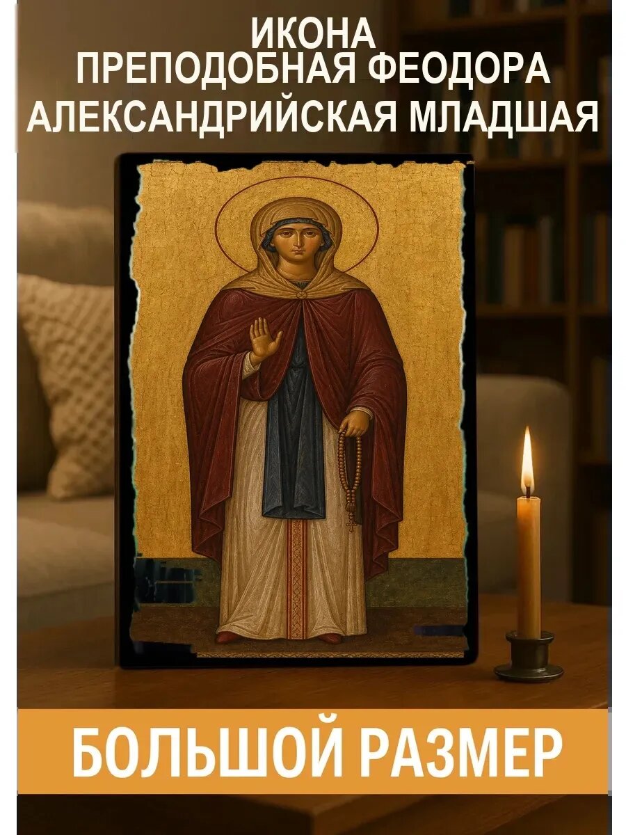 Икона Преподобная Феодора Александрийская Младшая, на дереве