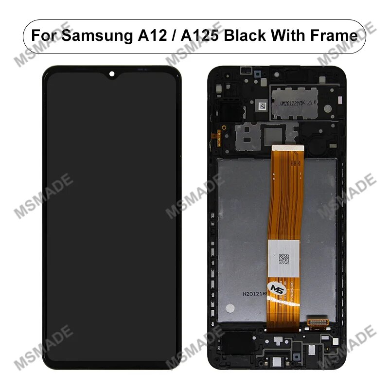 IPS LCD-дисплей Samsung A12 Black with frame