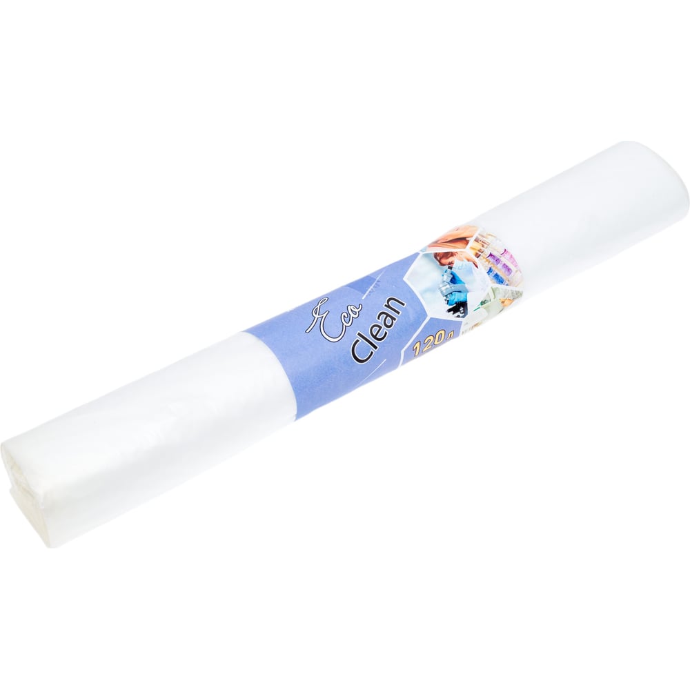 Мешки для мусора Ecoclean прозрачные (10 шт; 120 л; 25 мкм; 67х100 см) Концепция Быта 3392