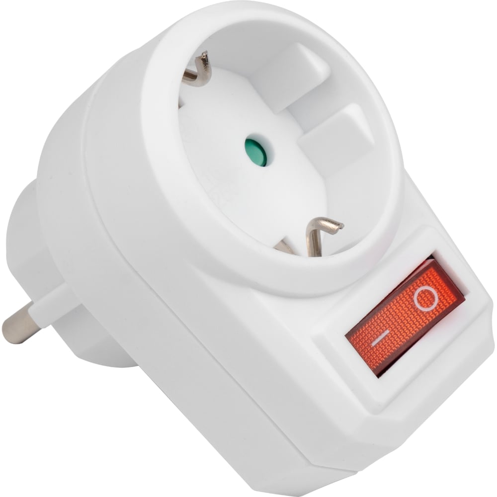 Разветвитель Jаzzway 16А AD-1GS, с заземлением и выключателем IP20 2853387