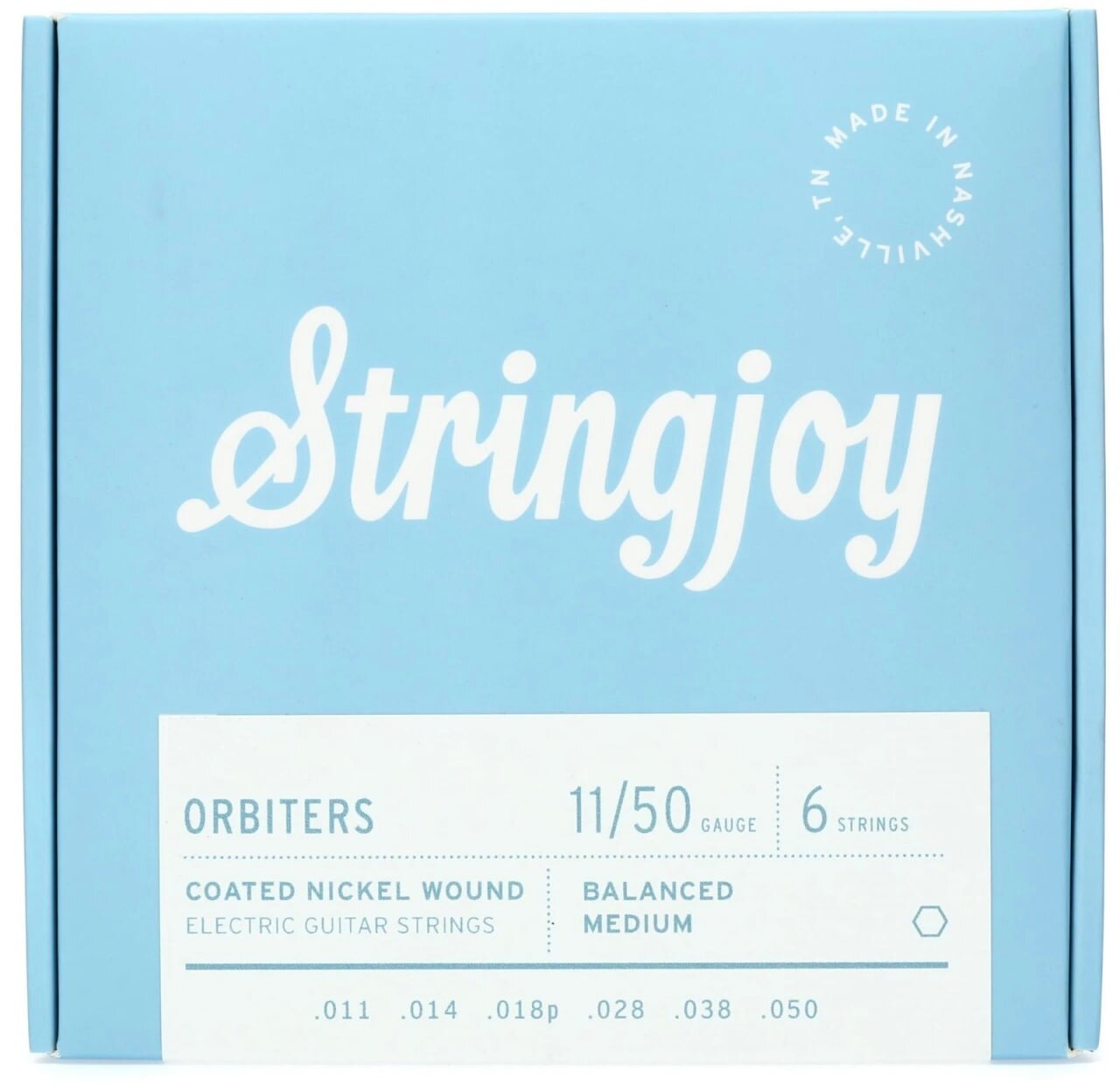 Струны для электрогитары Stringjoy SJ-OR1150 Orbiters Medium 11-50 Coated Nickel wound Electric guitar strings, никель, с покрытием, 11-50
