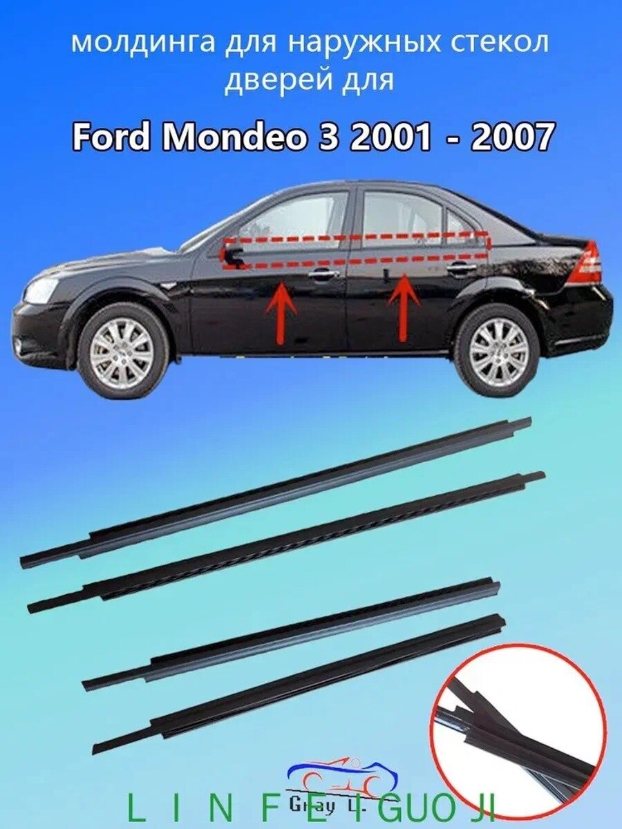 Перегородка для салона. Ford Mondeo 2001 - 2007, 4 шт. бирюзовая, Китай