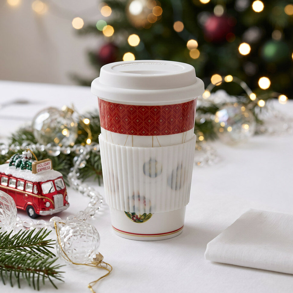 13351 FISSMAN Стакан CHRISTMAS BALLS 350мл (фарфор-new bone china)