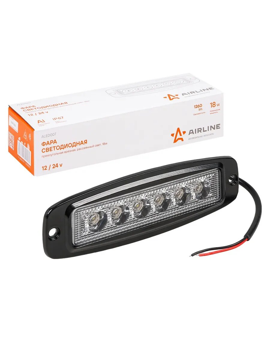 Фара светодиодная 6LED 18Вт рассеян, арт. ALED007