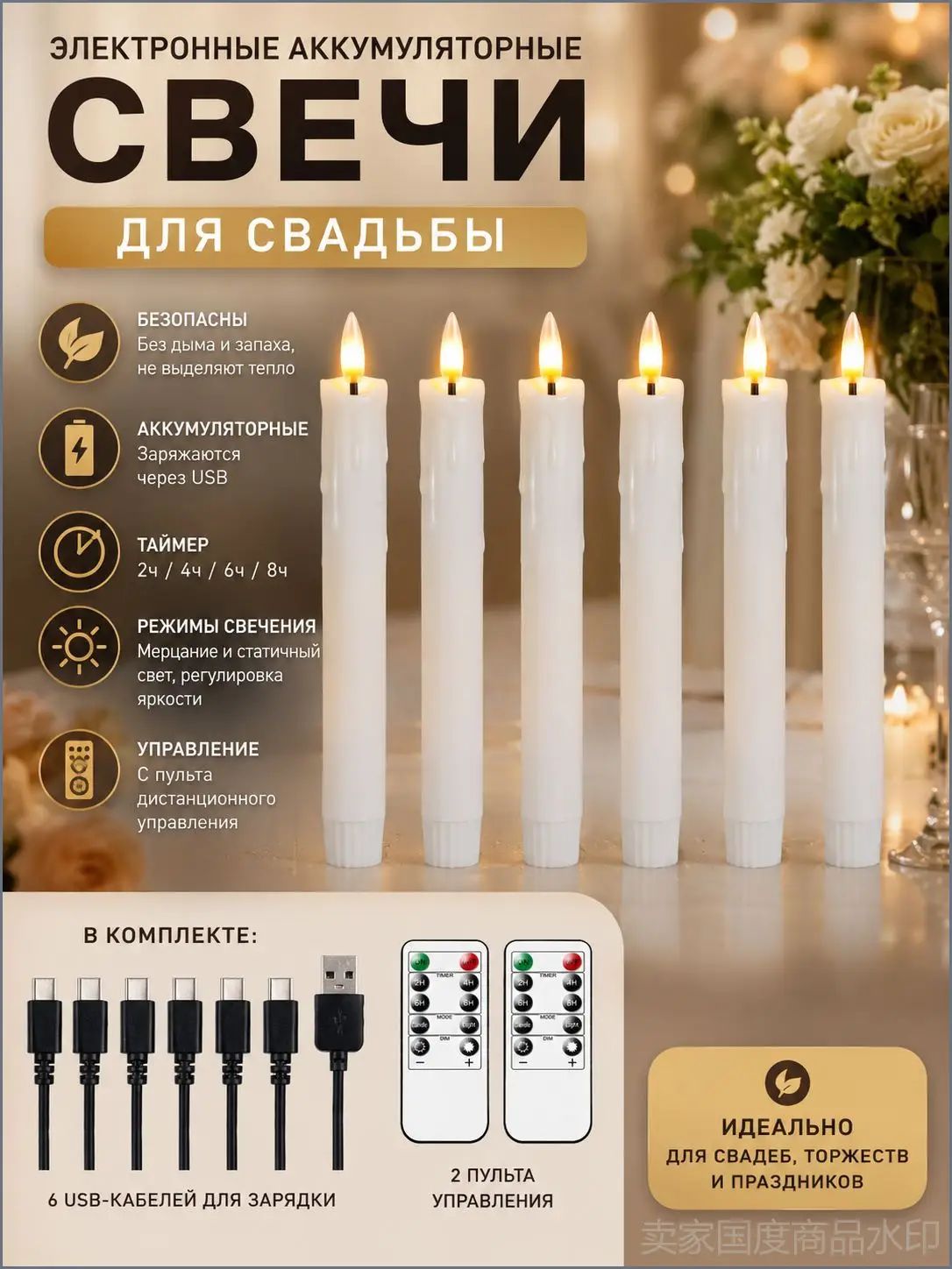 Свечи поминальные цифра 0 17.5 см х 2.1 см 6 шт