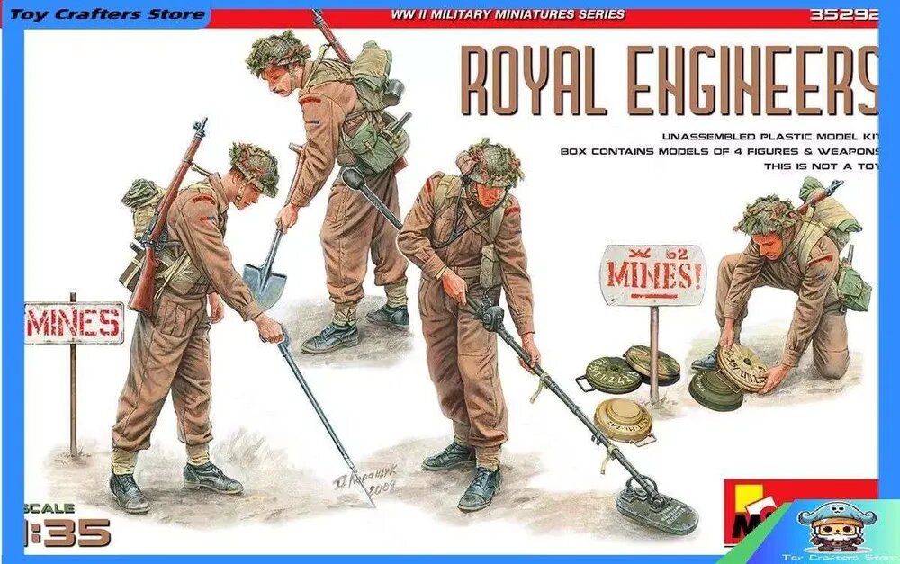 Эксклюзивный набор MINIART 35292 в масштабе 1/35, представляющий инженерное подразделение армии Великобритании периода Второй мировой