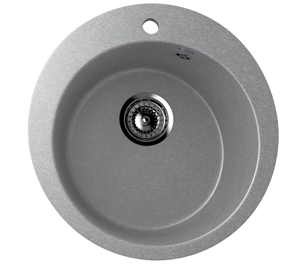 Мойка кухонная Ulgran U-405 -342 мраморная, 49x49, круглая, мойка для кухни, серая, матовая