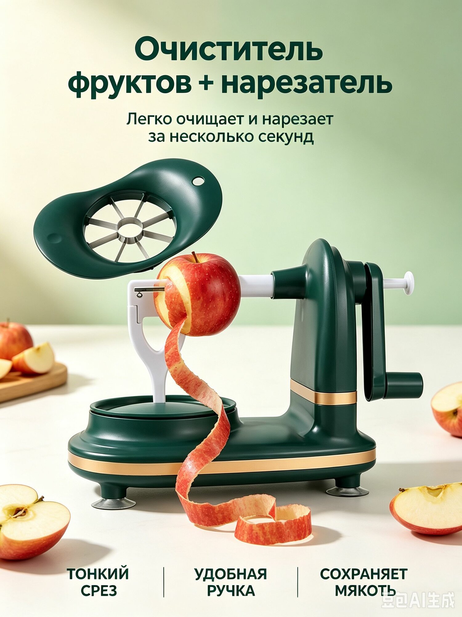 Универсальный очиститель фруктов с нарезателем