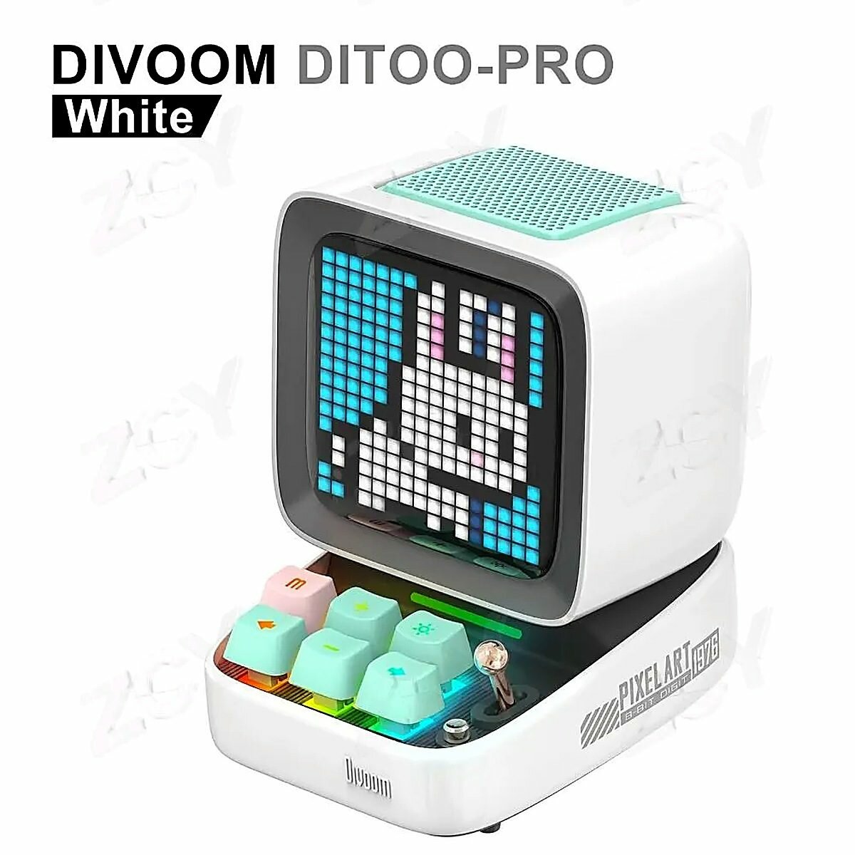 Divoom Ditoo-Pro Ретро Пиксельная Bluetooth-Колонка с Будильником, Светодиодным Дисплеем и Мини-Играми