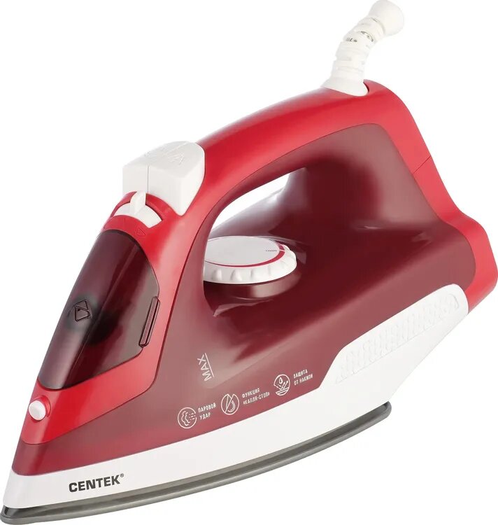 Утюг CENTEK CT-2347, с паровым ударом, 1800Вт, пурпурный и белый