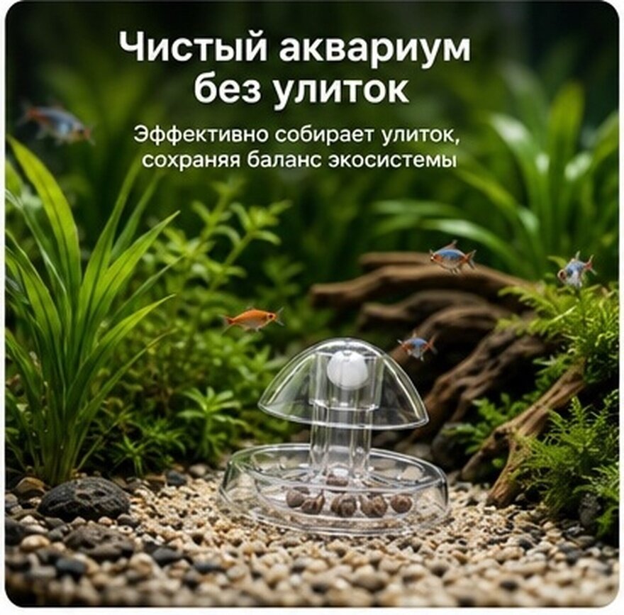 Прозрачный Ловец Улиток Для Аквариума Инструмент Для Удаления Улиток Пластиковый Ловец 8X8X6Cm