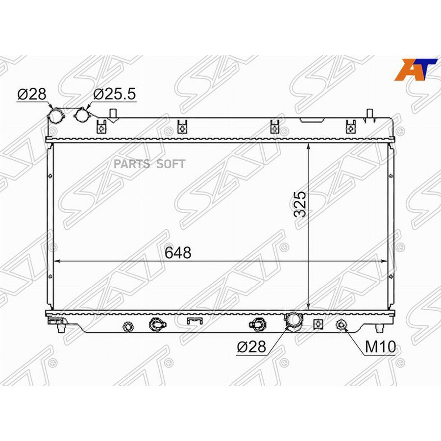 Радиатор Honda Fit 01-07 / Jazz 02-09 от официального дистрибьютора, SAT, артикул HD0001303