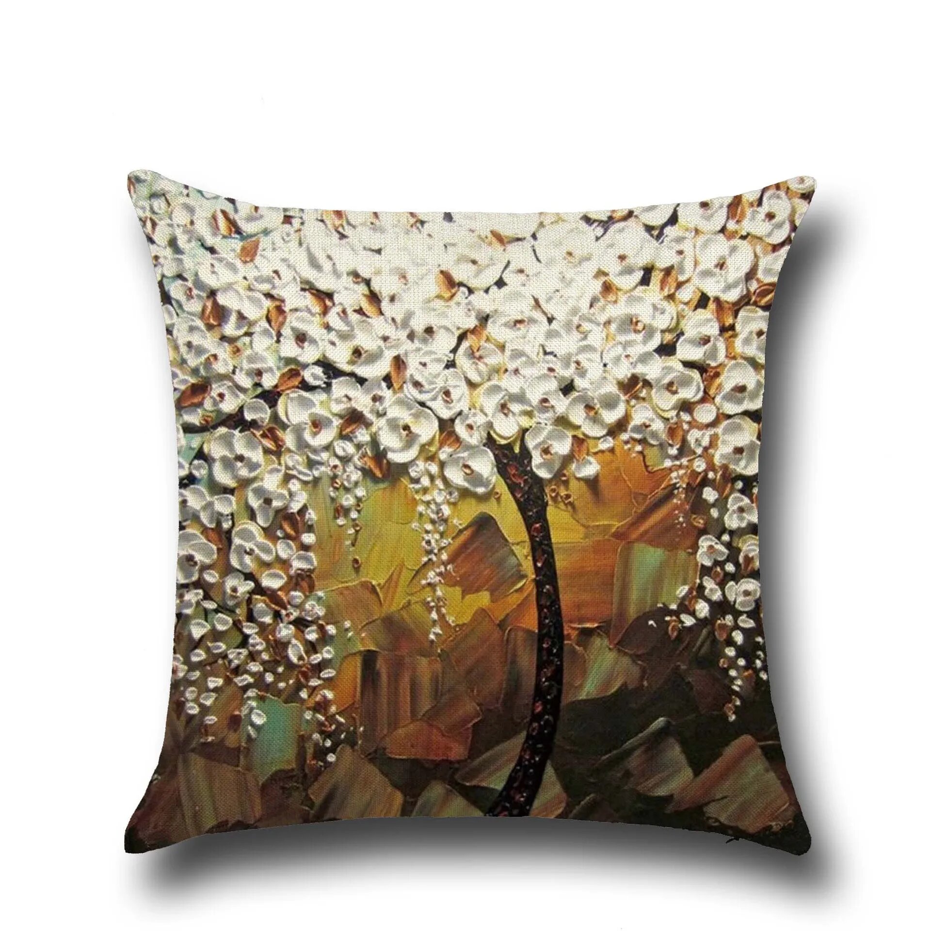 Декоративные подушки FUNHOM, цветочный принт, розово-красные 35x35cm only cover, Белый, Q