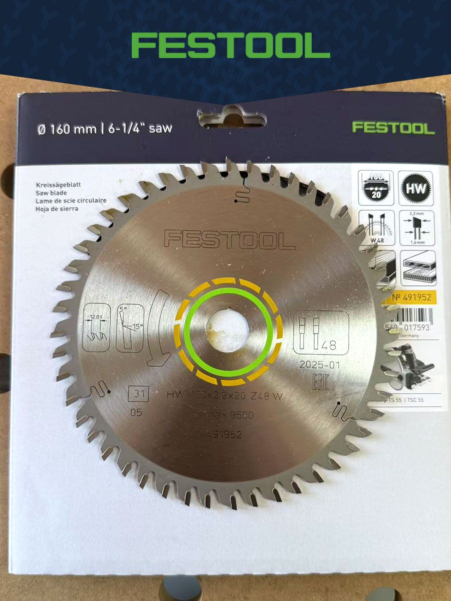 Пильный диск FESTOOL HW 160x1.8 металл дерево алюминий пластик для TS 55 FEBQ