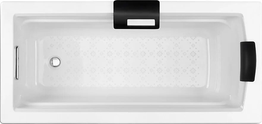 Чугунная ванна Jacob Delafon Archer E6D905-0 без опоры 170x80, 230 л, встраиваемая, прямоугольная, белая, глянцевая, антискользящее покрытие, в современном ст