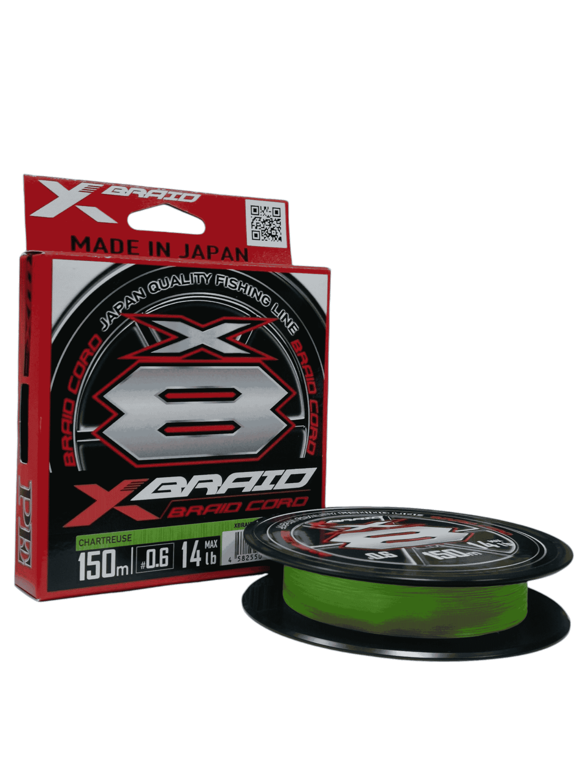 Шнур YGK X-Braid Braid Cord X8 150m Chartreuse #0.6, 0.128мм, 14lb, 6.3кг