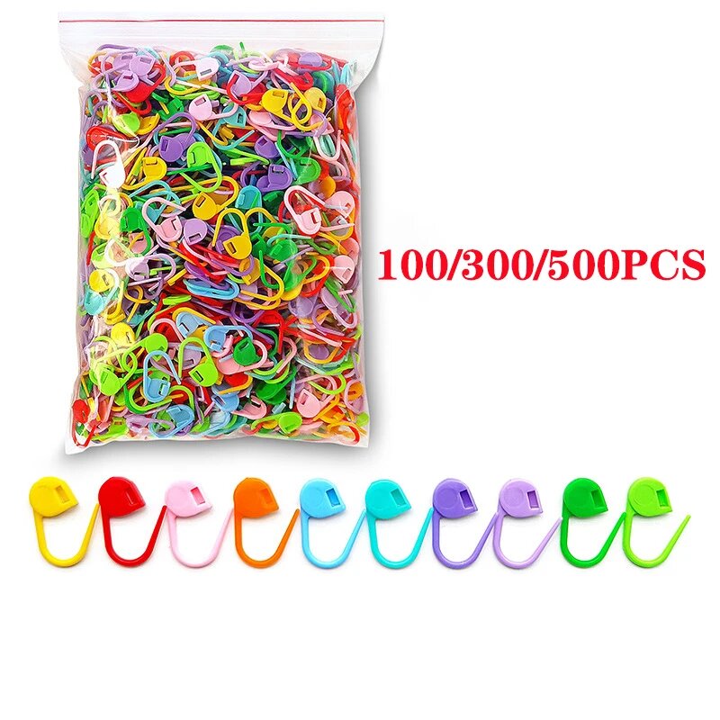 Цветные пластиковые маркеры для вязания 100/300/500 шт. 100pcs