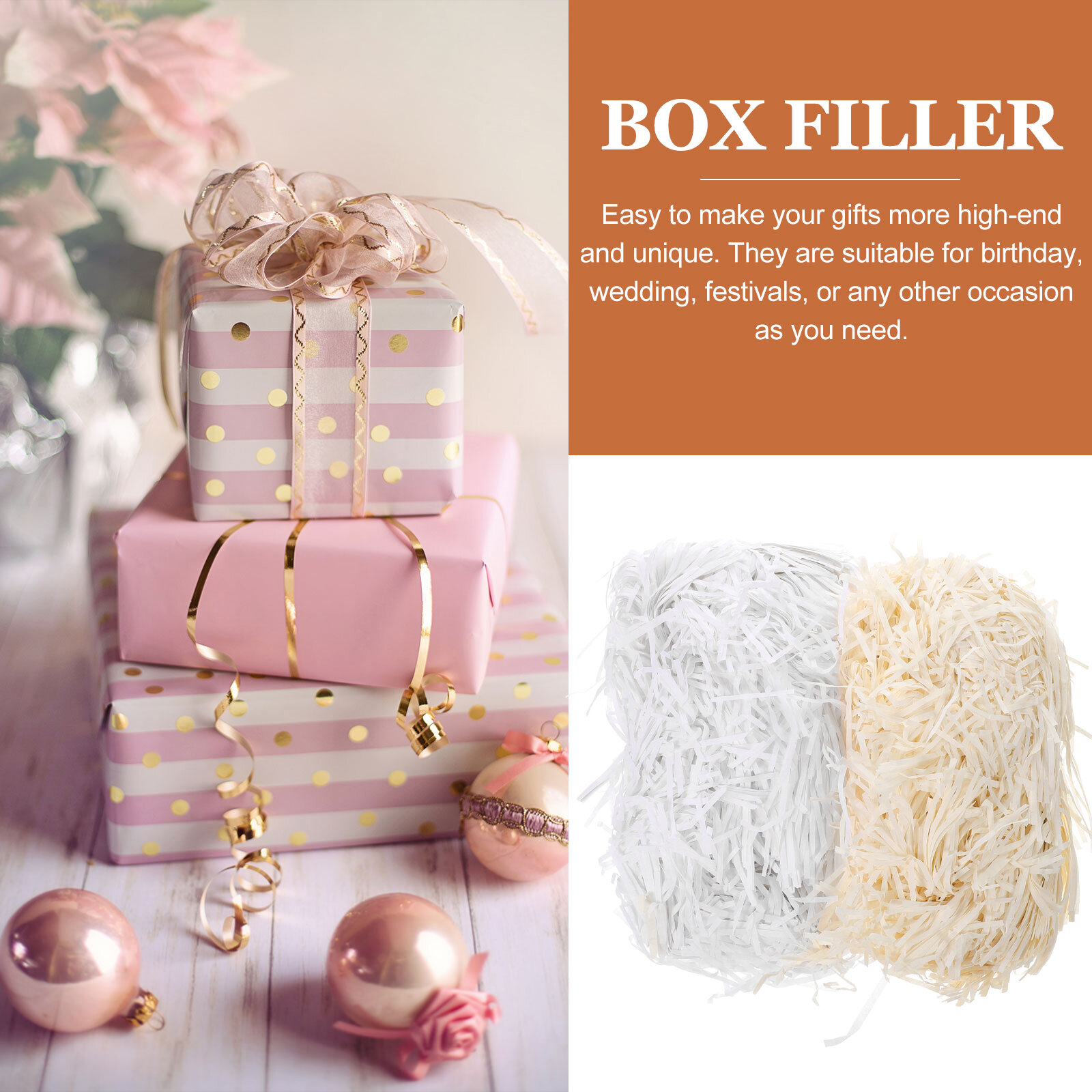 2 Пакета Рассыпчатой Бумаги Для Упаковки Подарков В Коробки 20x15x3cm