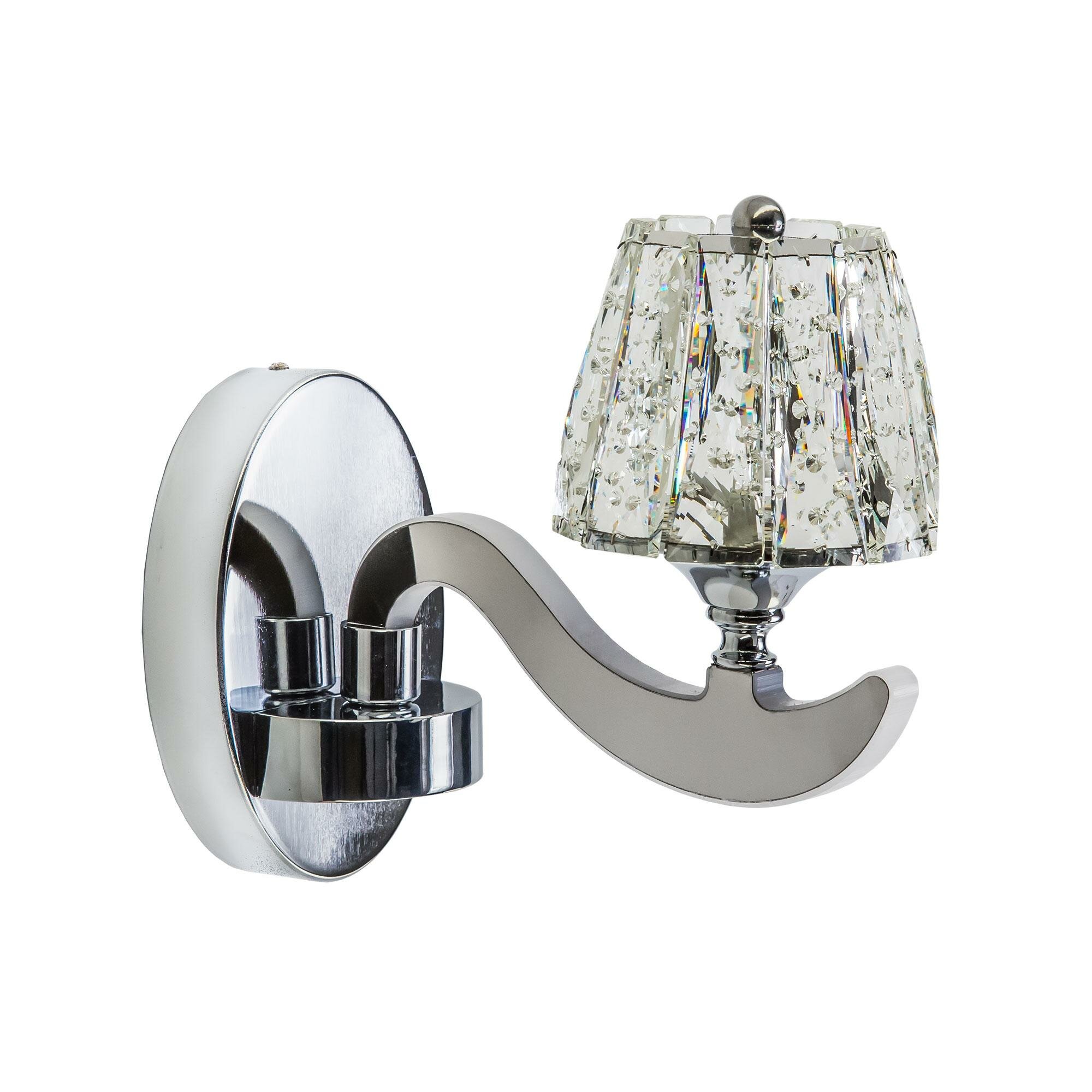 Бра Eletto Montserrat EL338W1, LED 11 Вт, хром/прозрачный, современный стиль