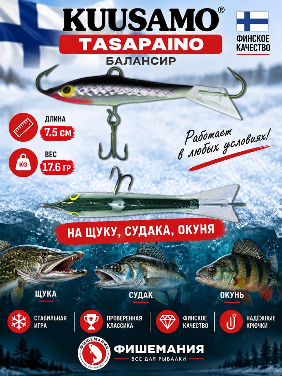 Балансир Kuusamo Tasapaino 75мм BL/R/Silver