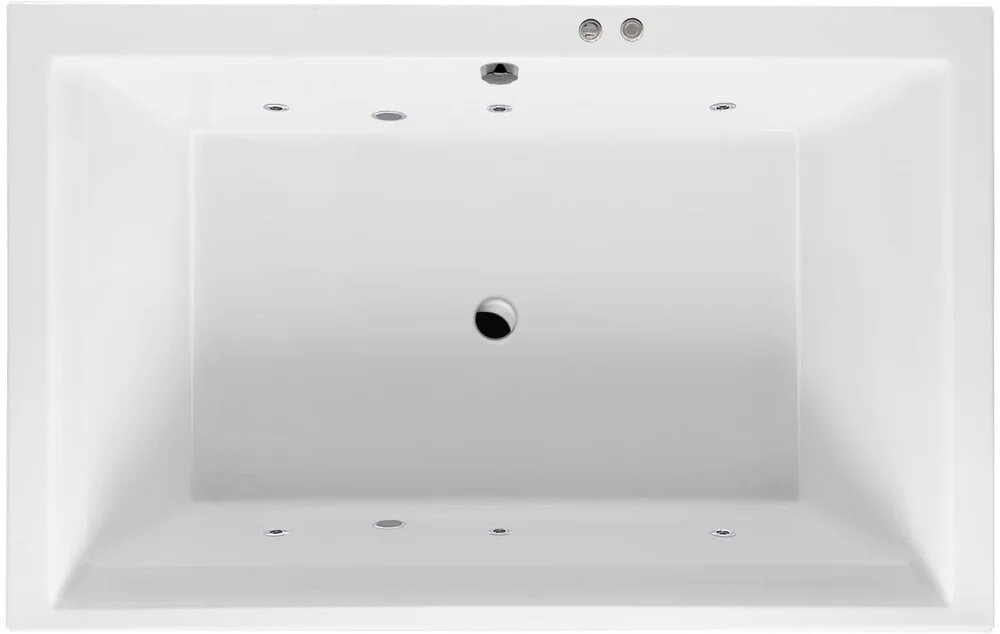 Акриловая ванна Excellent Crown Lux WAEX. CRO19. SOFT 190x120, с каркасом, пристенная, белая, глянцевая, со сливом-переливом, прямоугольная, с гидромассажем