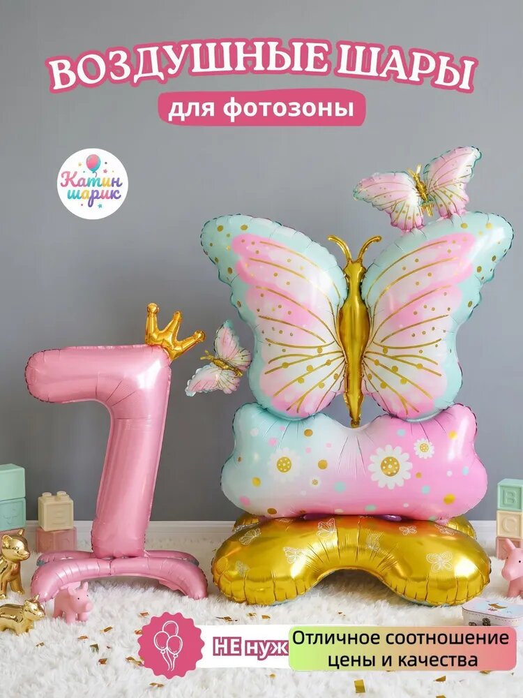 Фотозона на день рождения девочке на 7 лет бабочка
