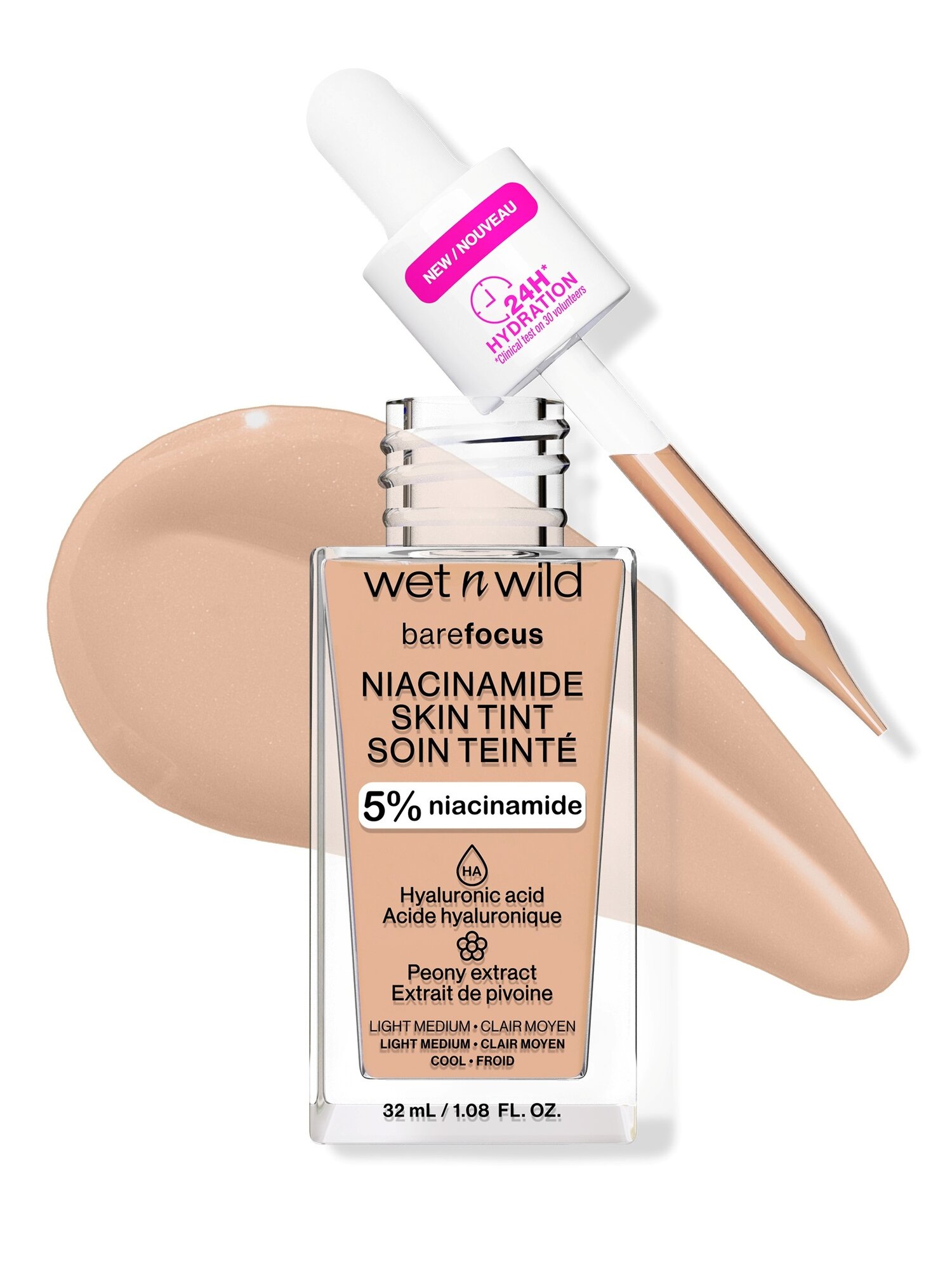 Wet n Wild Тональная основа-сыворотка с ниацинамидом Niacinamide Skin Tint Тон 1116316e light medium sand