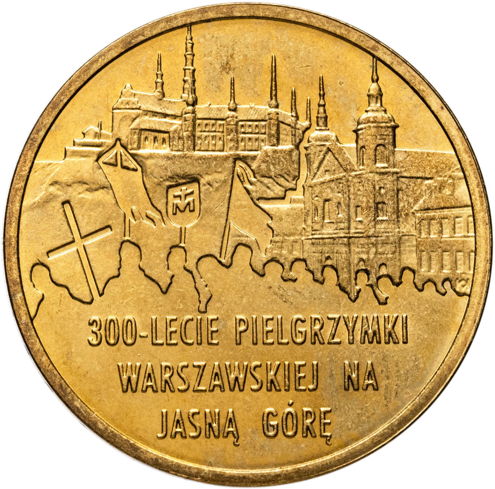 Польша 2 злотых 2011 "300 лет Варшавского Паломничества к Ясной Горе 300-lecie Pielgrzymki Warszawskiej na Jasną Górę", Латунь, в сохранности UNC