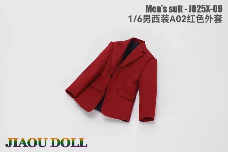 Мужской костюм JO25X-09 для фигурки солдата 1/6 Красный, red coat