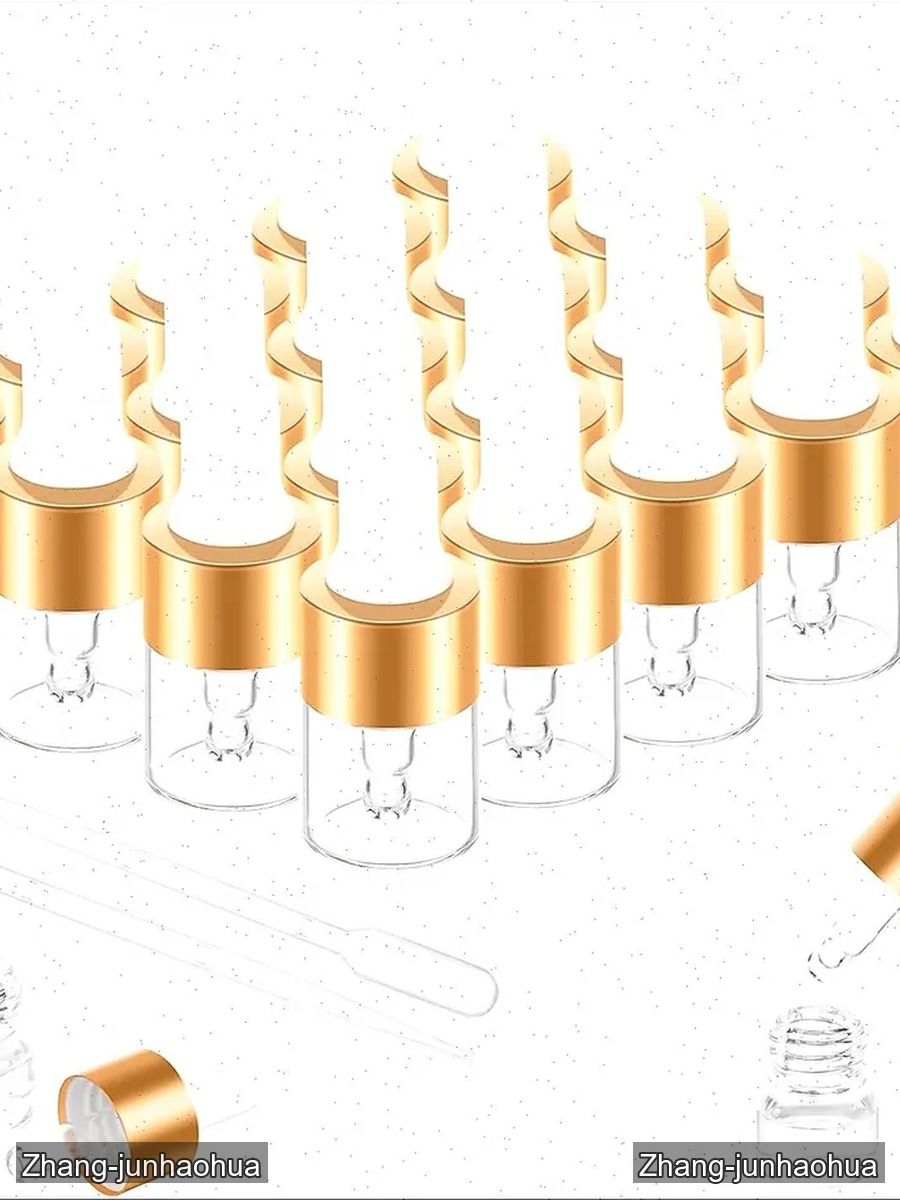 20 шт Мини Бутылочки с Пипеткой 1 мл для Масел и Косметики, Стеклянные Флаконы для Путешествий