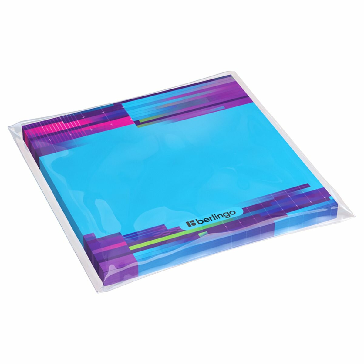 Блок самоклеящийся (стикеры) Berlingo Ultra Sticky Glitch, 75x75мм, 50л, с рисунком (LSn_39S14), 50 уп.